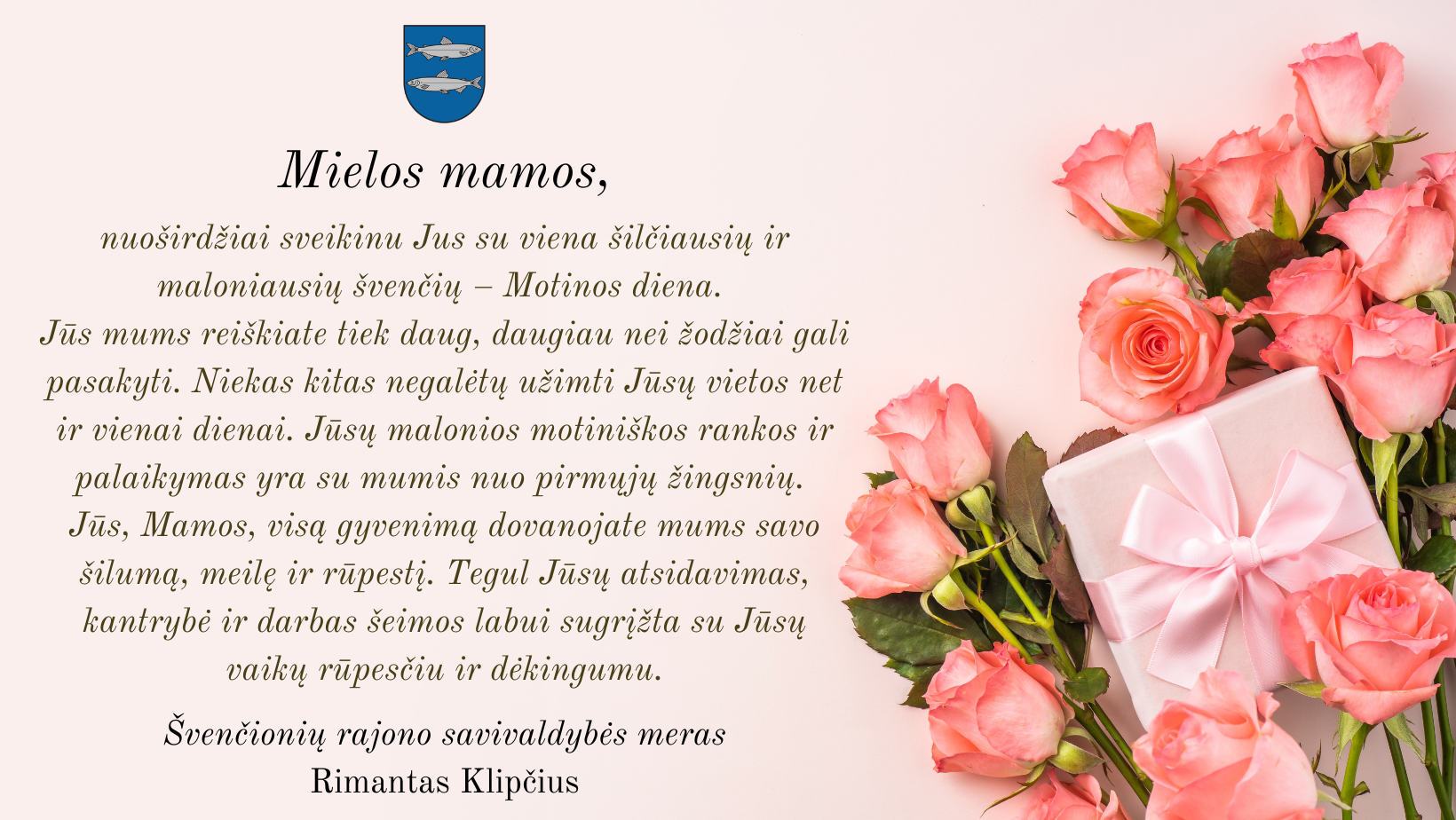 Savivaldybės mero sveikinimas Motinos dienos proga - Švenčionių rajono ...